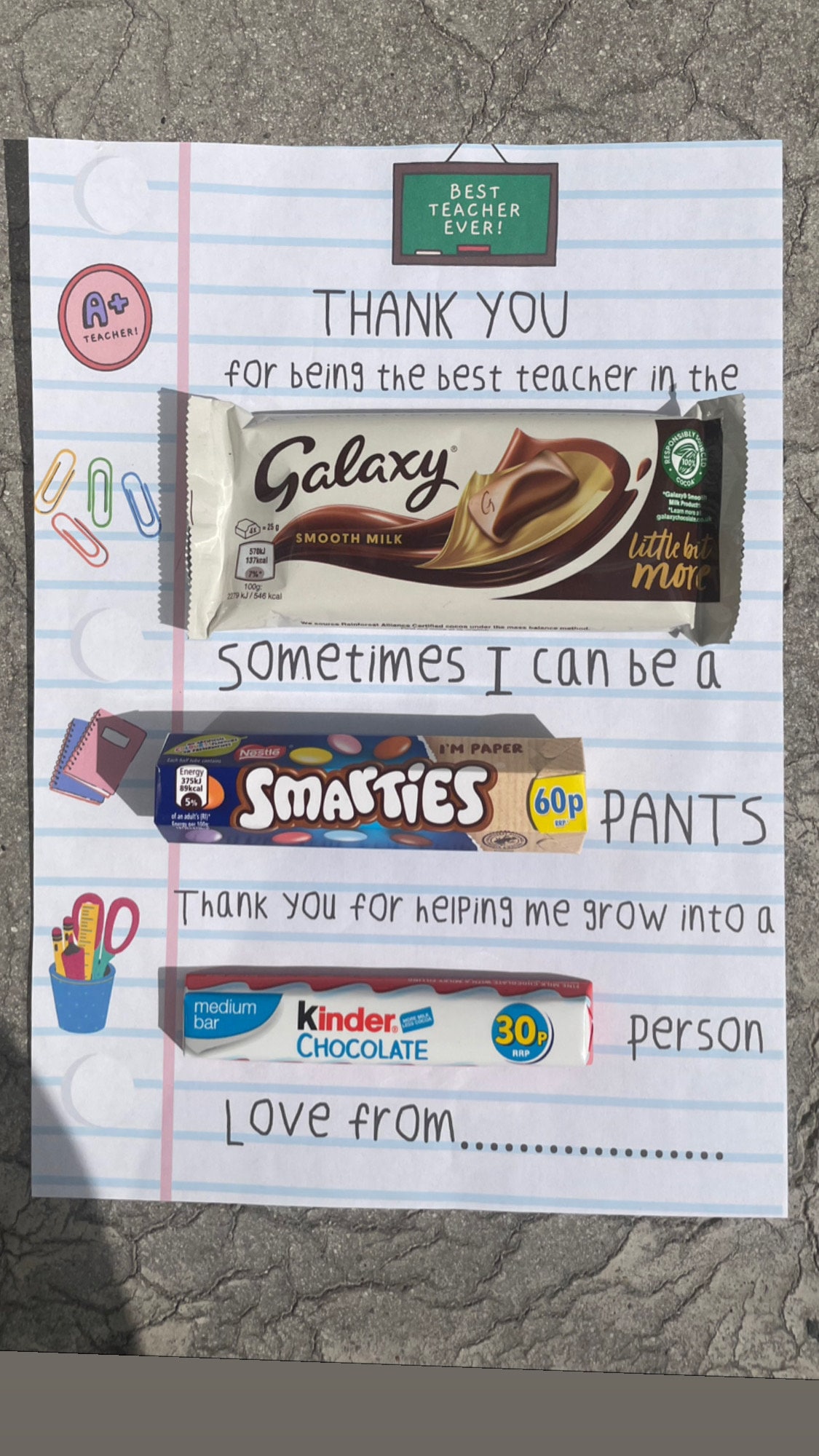 Teacher Chocolate Poem Card, Add Your Own Chocolate (digital File) - Etsy