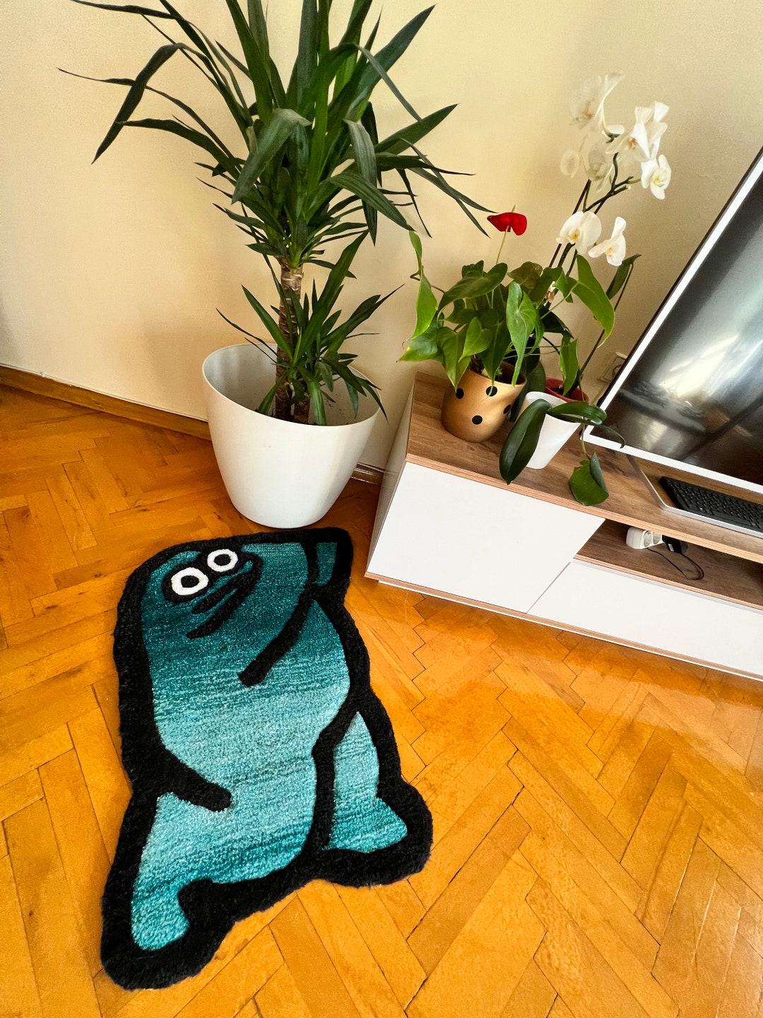 Kiss the Frog Tufted Custom Rug / Home Decoration / Shaggy Rug / %100 ...