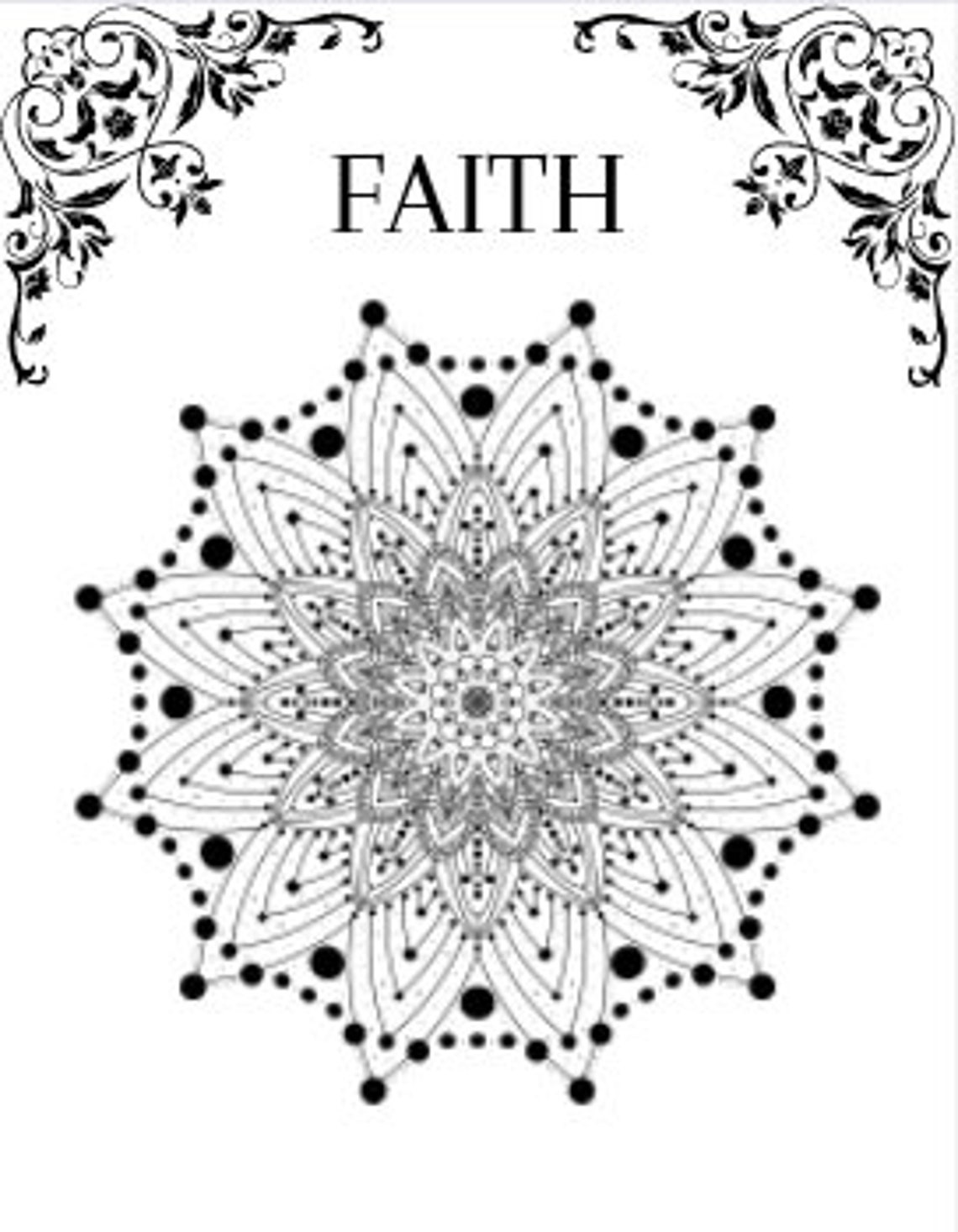 Mandala Coloring Pages. Peace, Love, Hope, Faith, Tranquility - Etsy