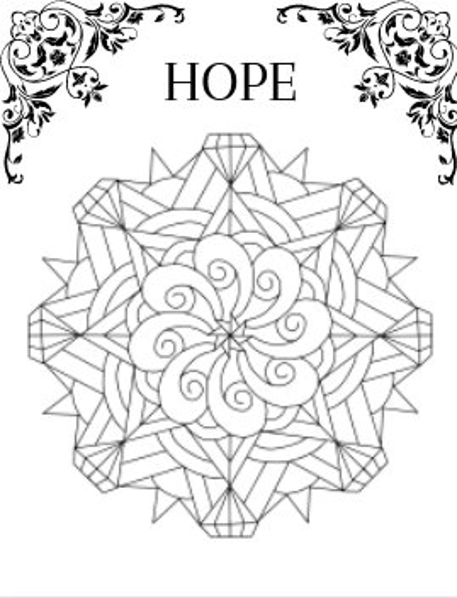 Mandala Coloring Pages. Peace, Love, Hope, Faith, Tranquility - Etsy