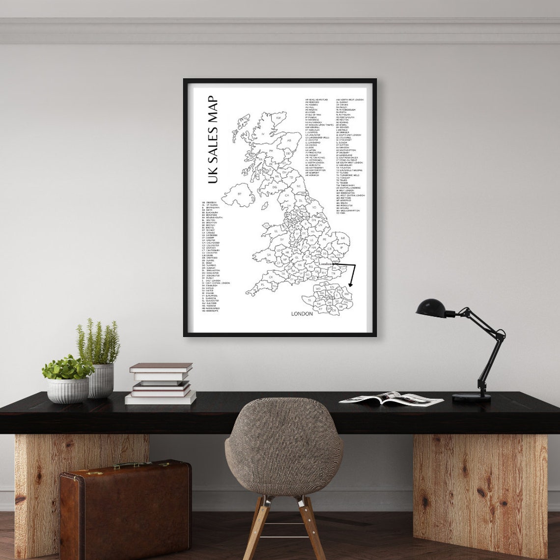 Printable UK Sales Tracker Colour in Map UK Postcode PDF Map - Etsy