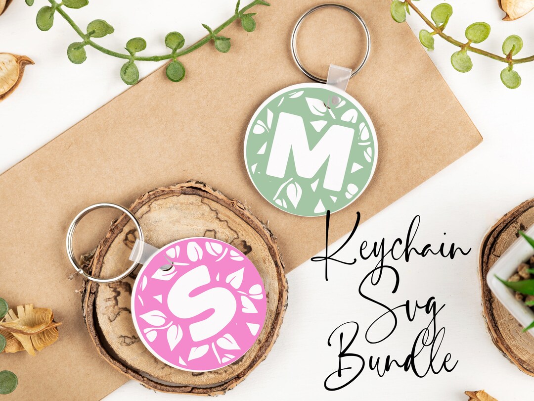Keychain SVG Bundle, Keyring Pattern SVG, A-Z Letter Frame Svg, Cricut ...