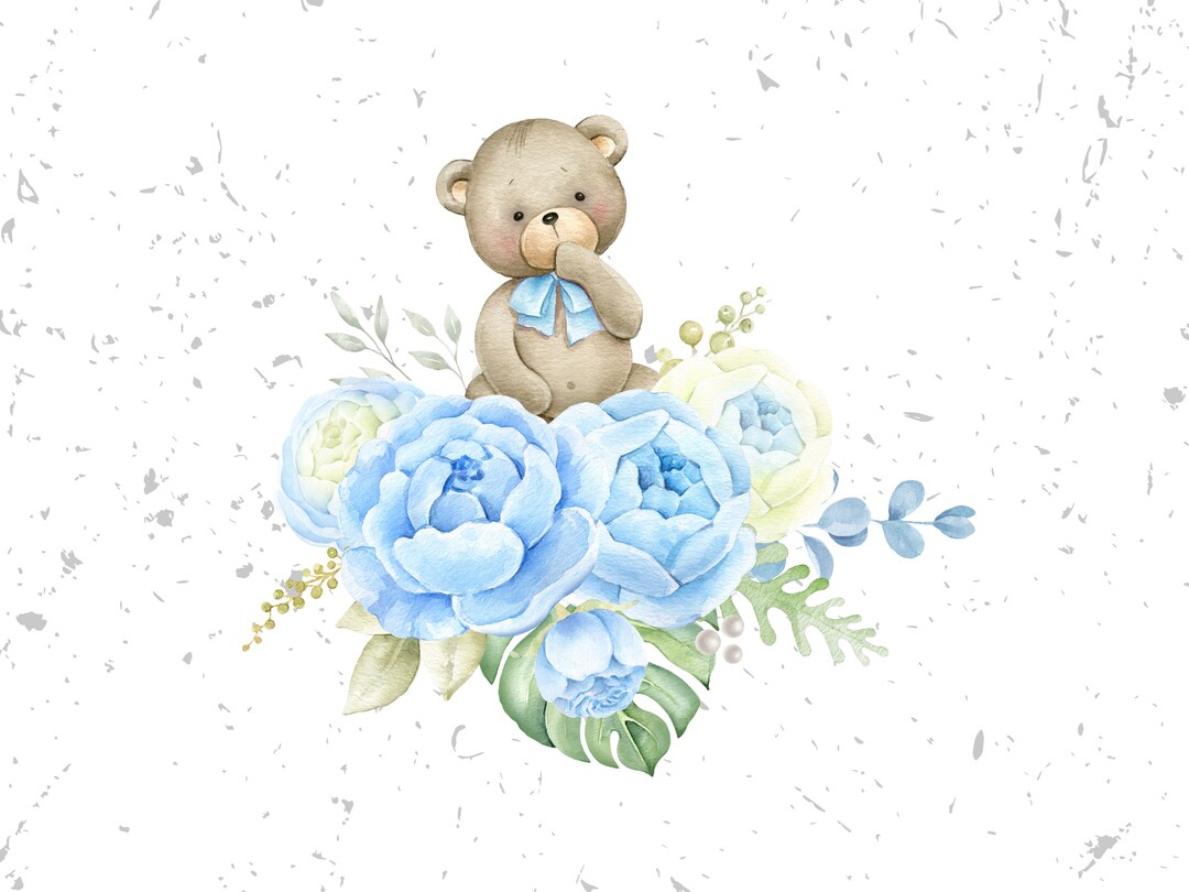 Blue New Baby PNG Design, Blue and White Roses, New Baby Boy ...