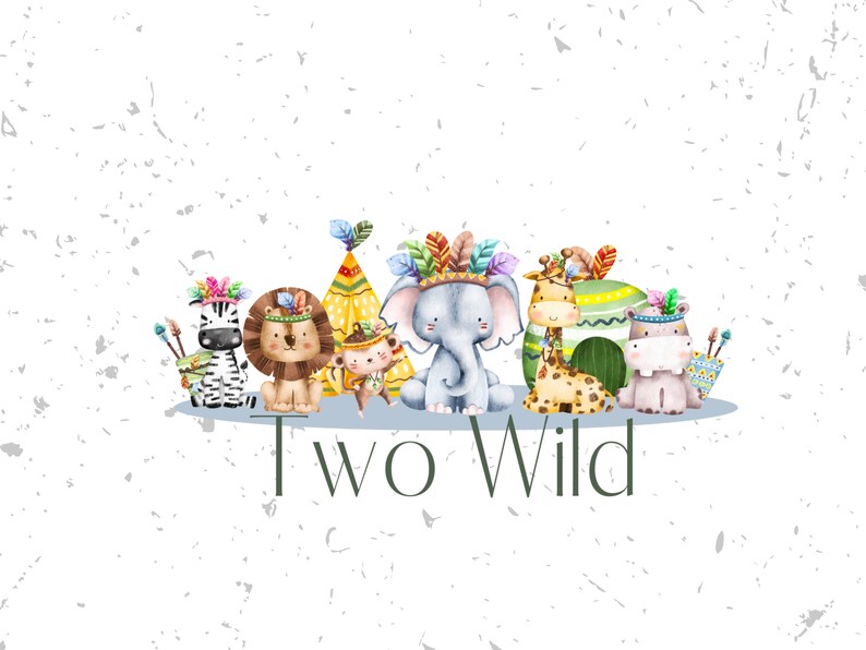 Two Wild Safari Theme PNG, Safari Birthday Party, Watercolour Safari ...