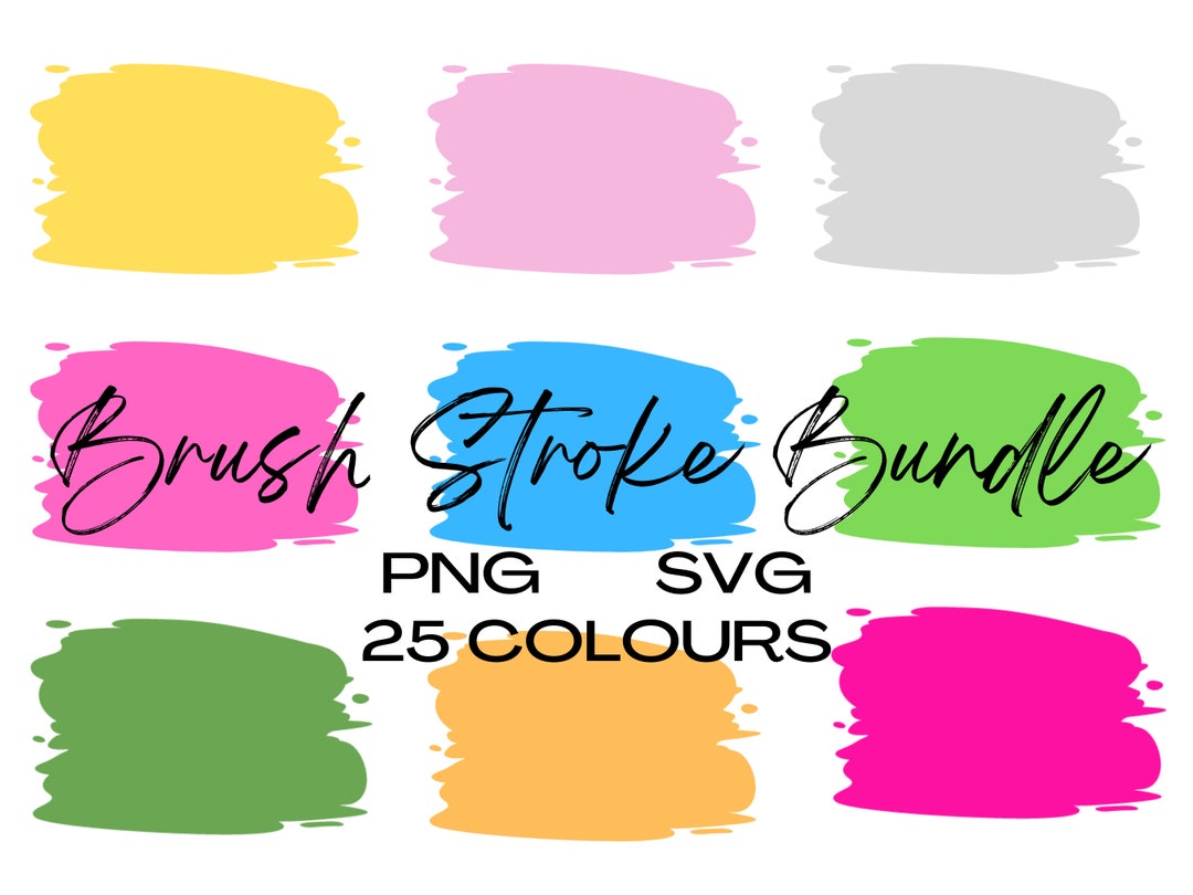 Brush Stroke PNG Bundle Paint Brush Stroke Clipart - Etsy