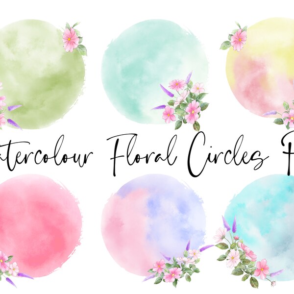 Watercolor Circles - Etsy