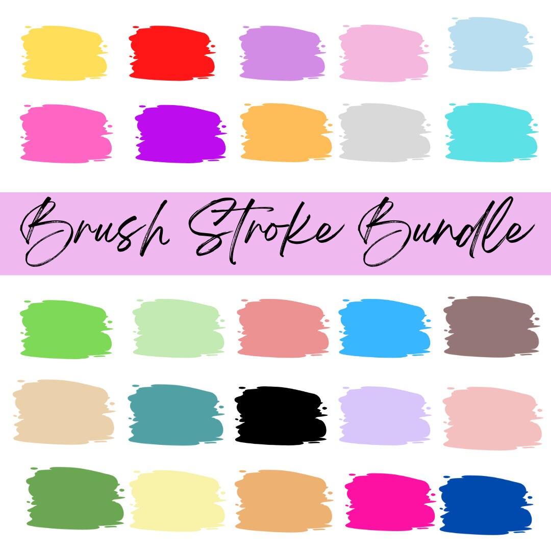 Brush Stroke PNG Bundle Paint Brush Stroke Clipart - Etsy