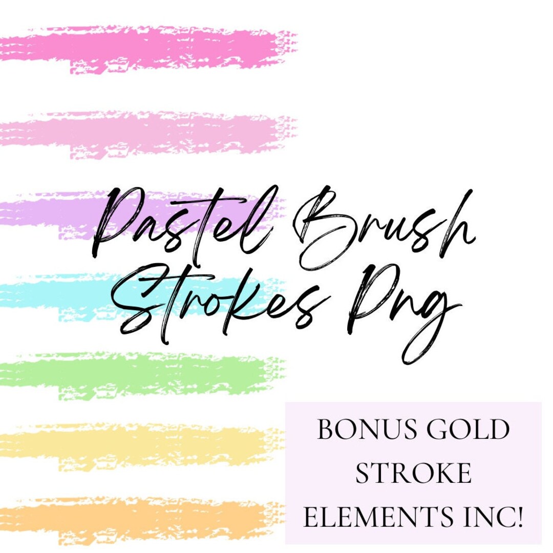 Pastel Brush Stroke 7 PNG Bundle, Sublimation Files, Paint Brush ...