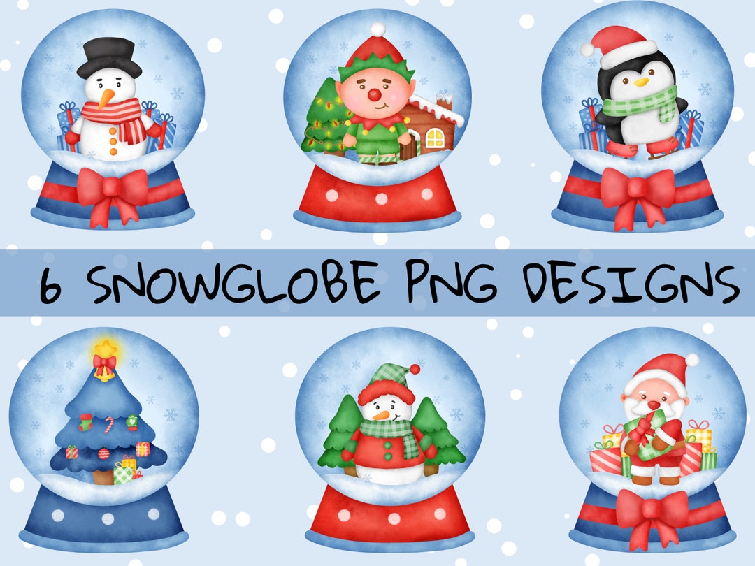 Cute Christmas Snowglobe PNG Bundle Santa Snowman Christmas - Etsy