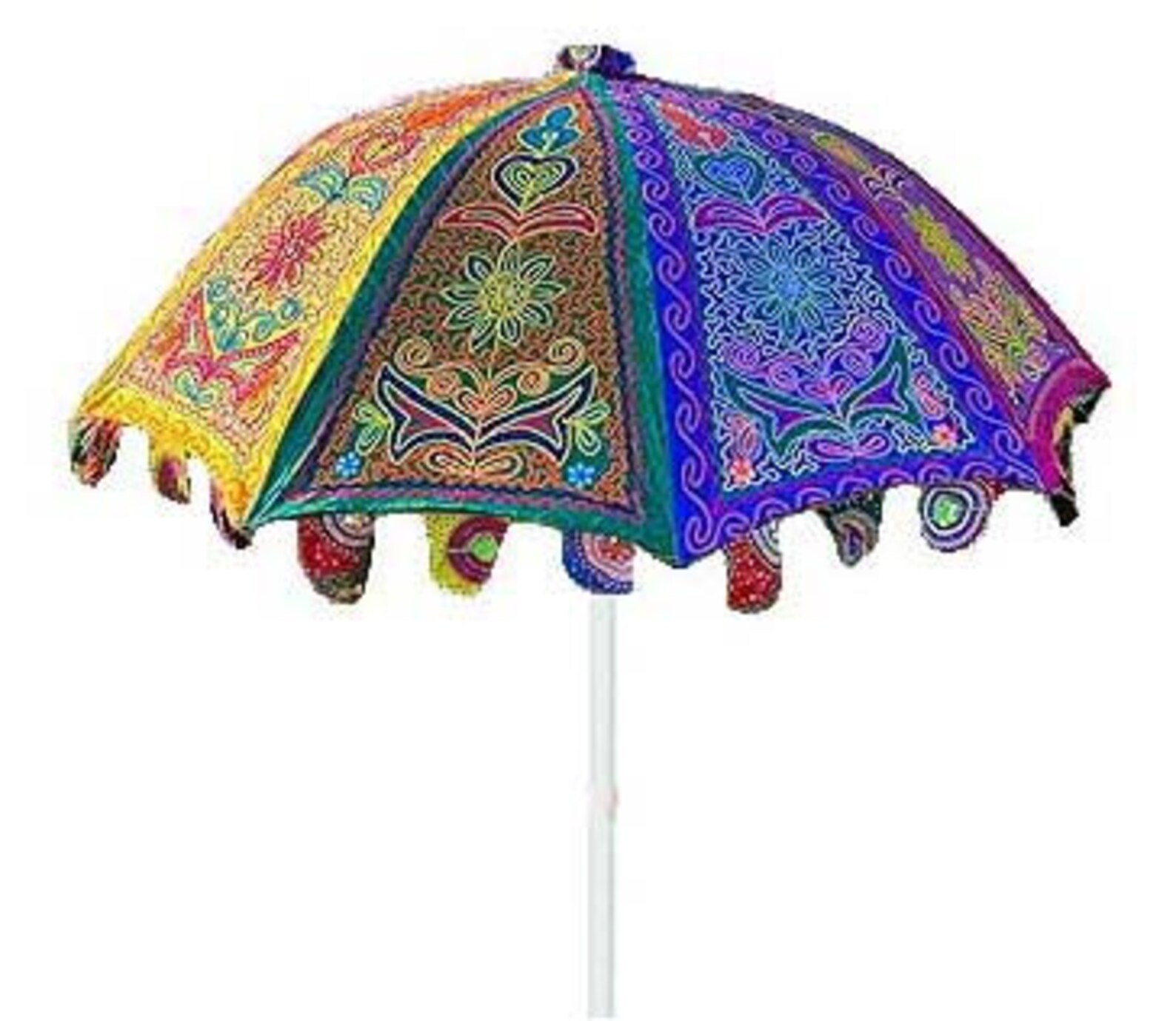Indian Handmade 72" Large Garden , Patio, Beach Umbrella, Embroidered ...