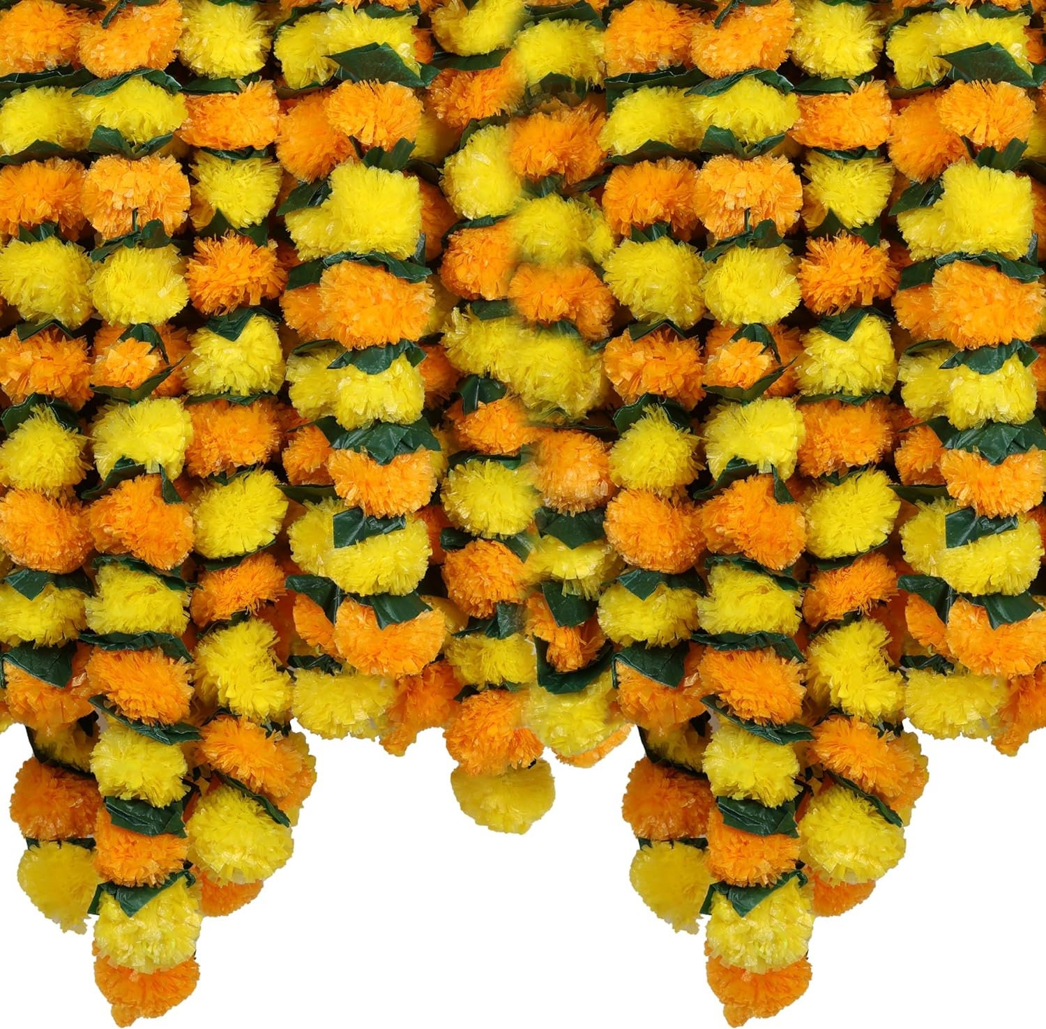 Indian 5 PC 5 Feet Long Strands Artificial Marigold Flowers With ...