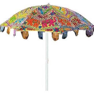 Indian Handmade 72" Large Garden , Patio, Beach Umbrella, Embroidered ...