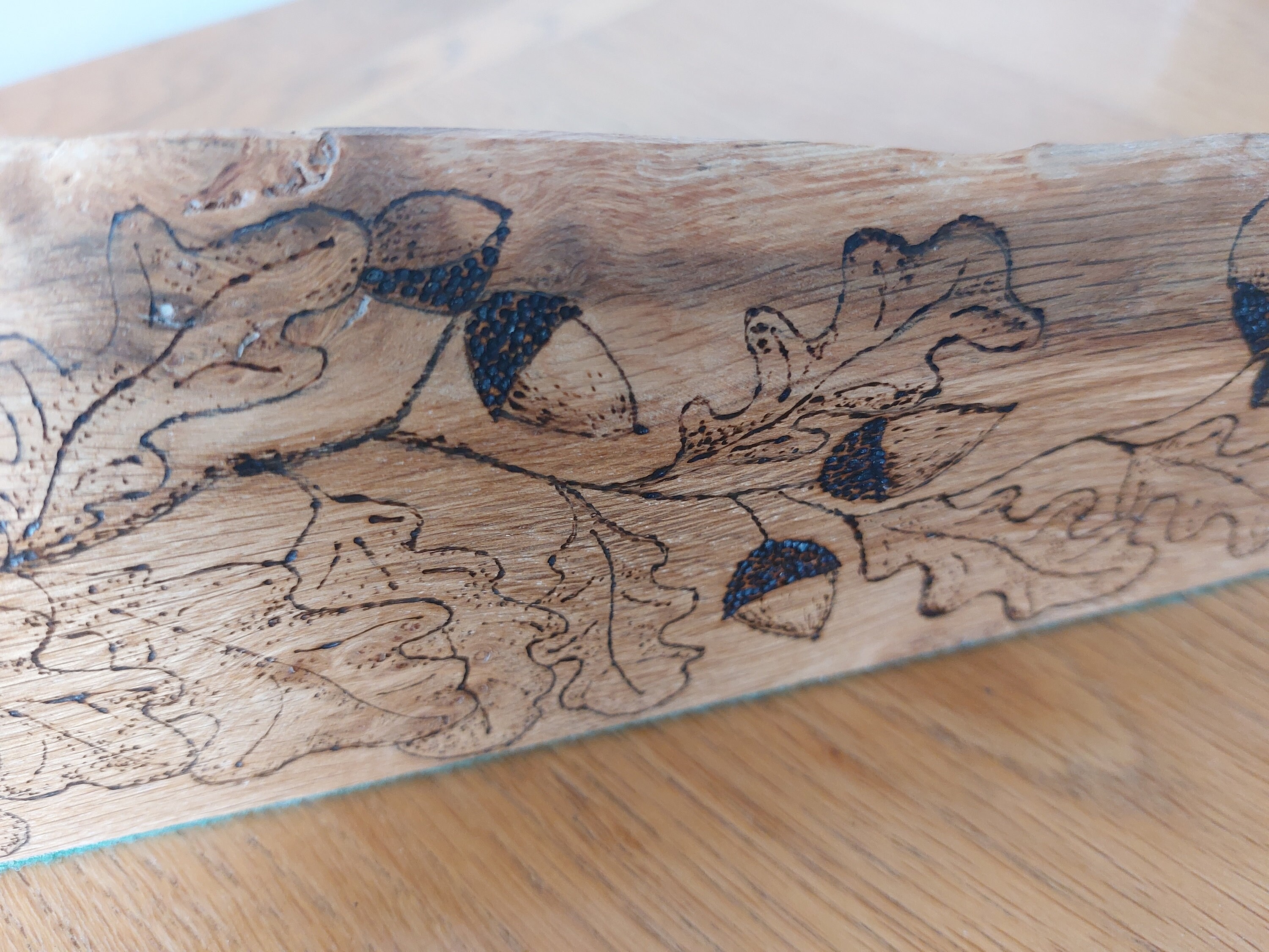 Pyrography on Oak Oak Leaves and Acorns - Etsy