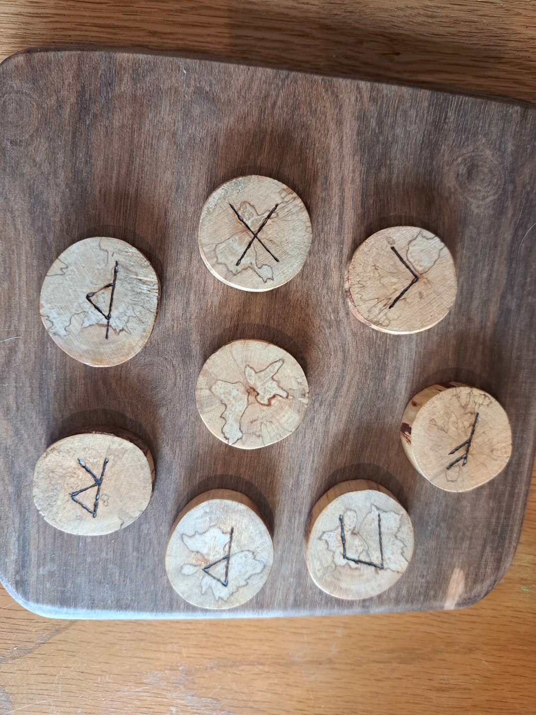 Set of Elder Futhark Runes Made From Spalted Hazel by the Wood Rescuer ...