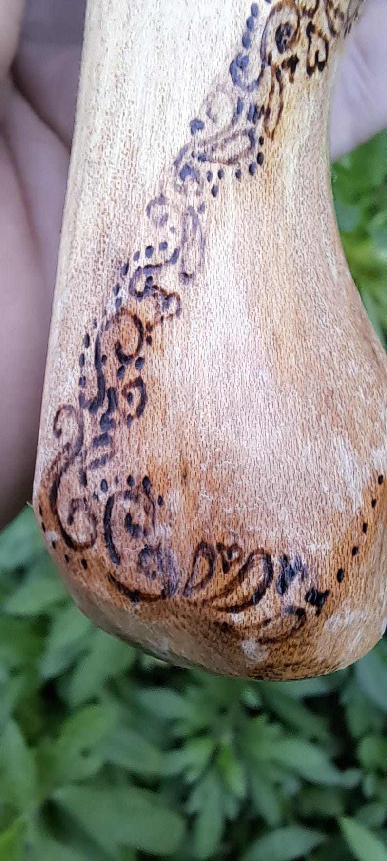 Rowan Wizard Wand With Pyrography Design by the Wood Rescuer - Etsy