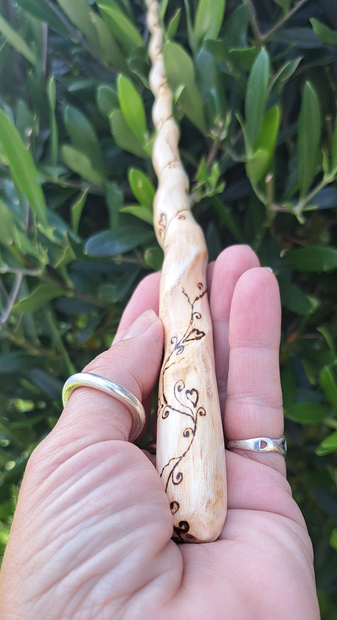 Cherry Wand With Pyrography Design by the Wood Rescuer - Etsy UK