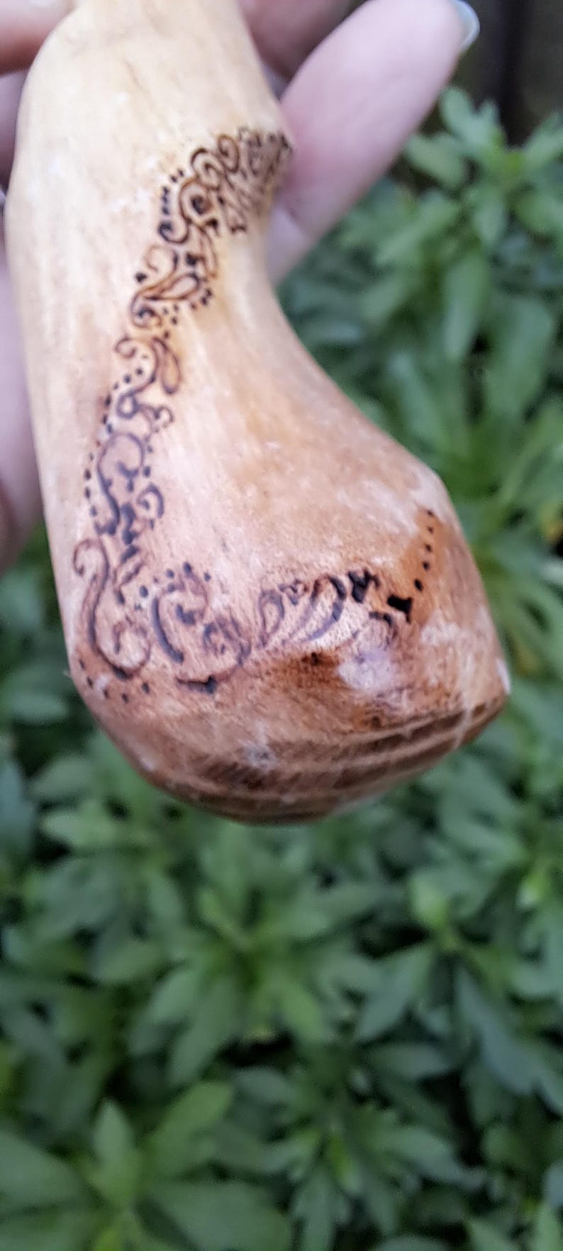 Rowan Wizard Wand With Pyrography Design by the Wood Rescuer - Etsy