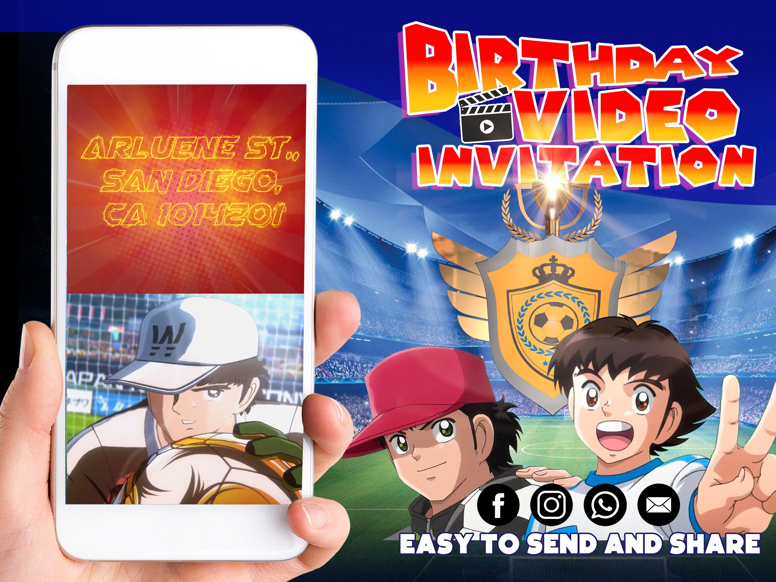 Captain Tsubasa Video Invitation | Holly E Benji Invitación En Vídeo ...