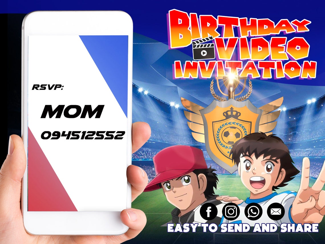 Captain Tsubasa Video Invitation | Holly E Benji Invitación En Vídeo ...