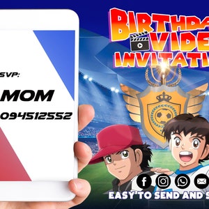 Captain Tsubasa Video Invitation | Holly E Benji Invitación En Vídeo ...