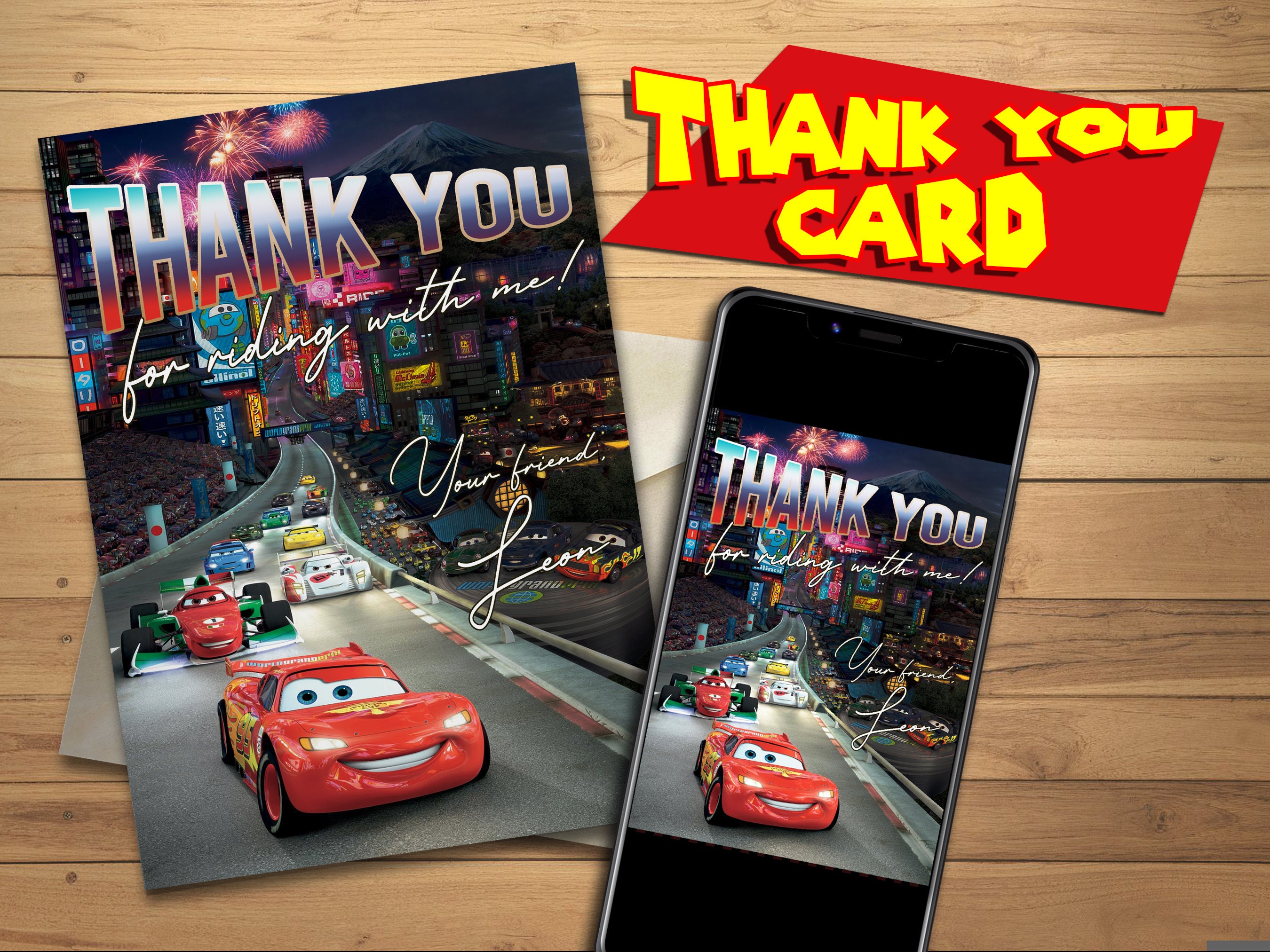 Pixar's Cars Birthday Invitation // Digital Cars Invitation ...