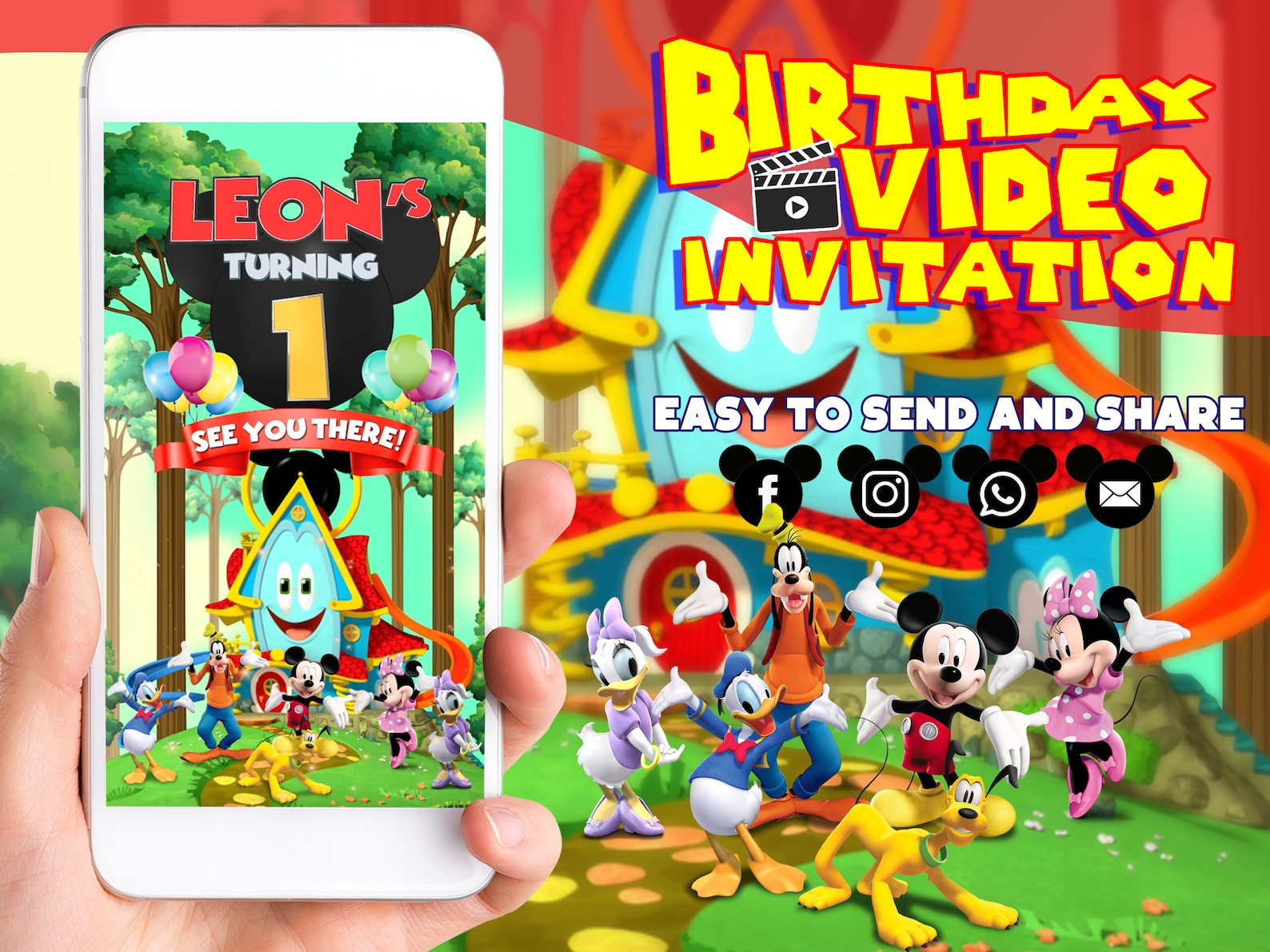Mickey Mouse Funhouse Birthday Video Invitation // Mickey Family Kids ...