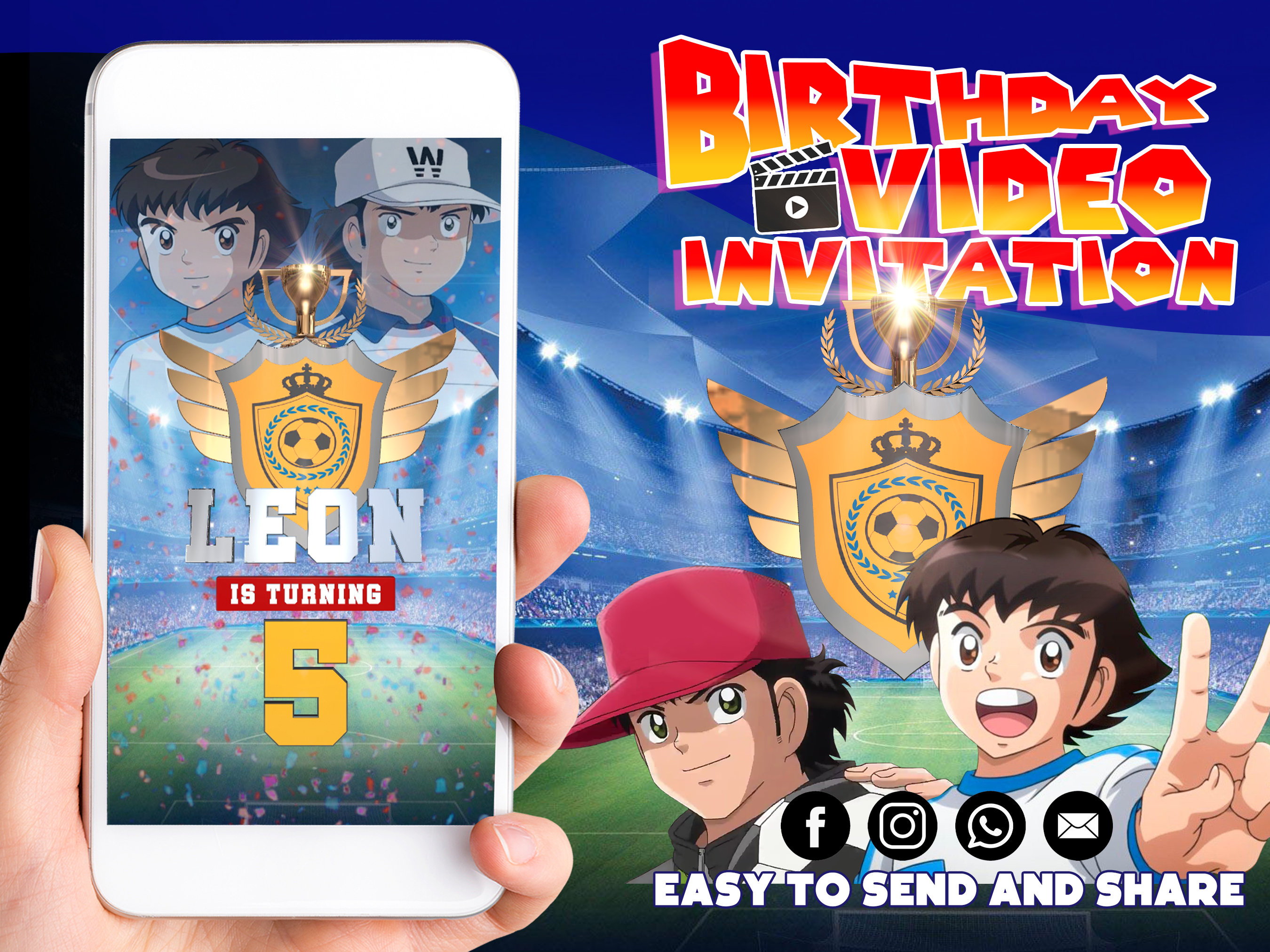 Captain Tsubasa Video Invitation | Holly E Benji Invitación En Vídeo ...
