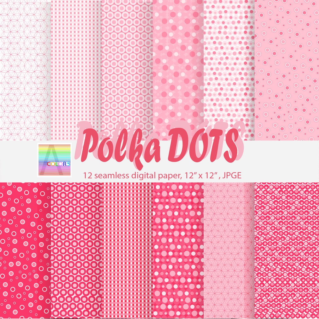 Polka Dots Seamless Pattern, Digital Papers Pack, Supplies, Decoupage ...