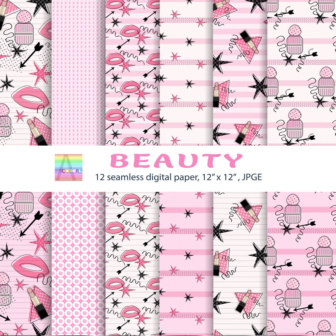 Beauty, Make-up Digital Papers,digital Papers Pack,decoupage Papers ...