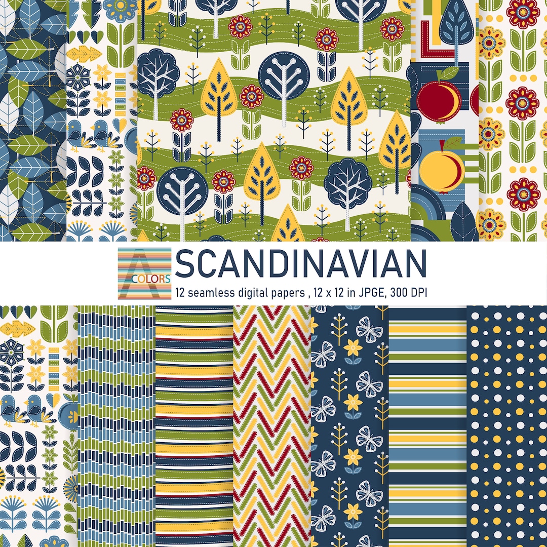 Scandinavian Seamless Papers , Digital Papers Pack, Decoupage Papers ...