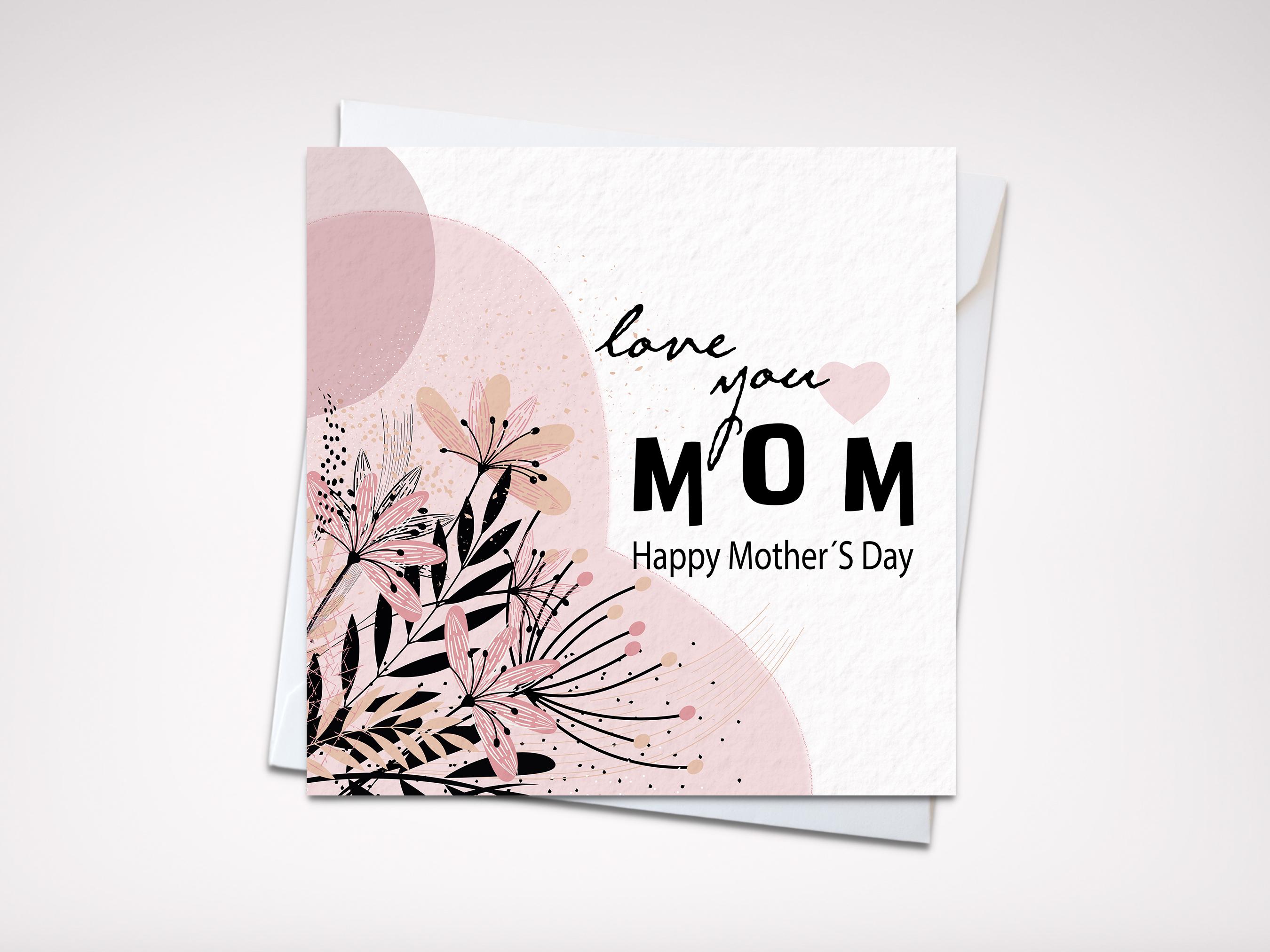 Mother S Day Card , Set of 4 Cards, Digital Papers Pack, Supplies ...