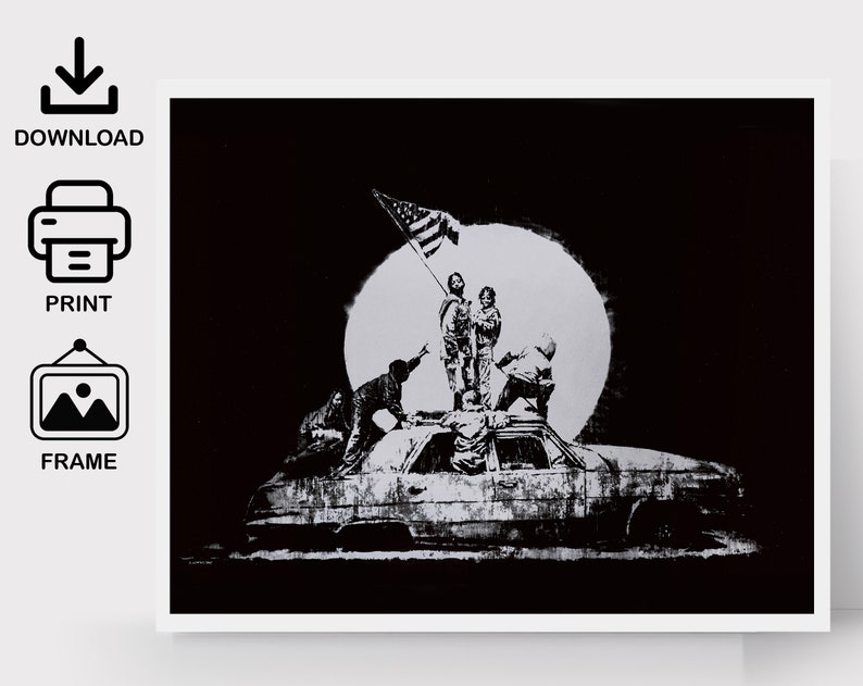 Banksy Flags Graffiti Wall Art. Printable Digital Download. - Etsy