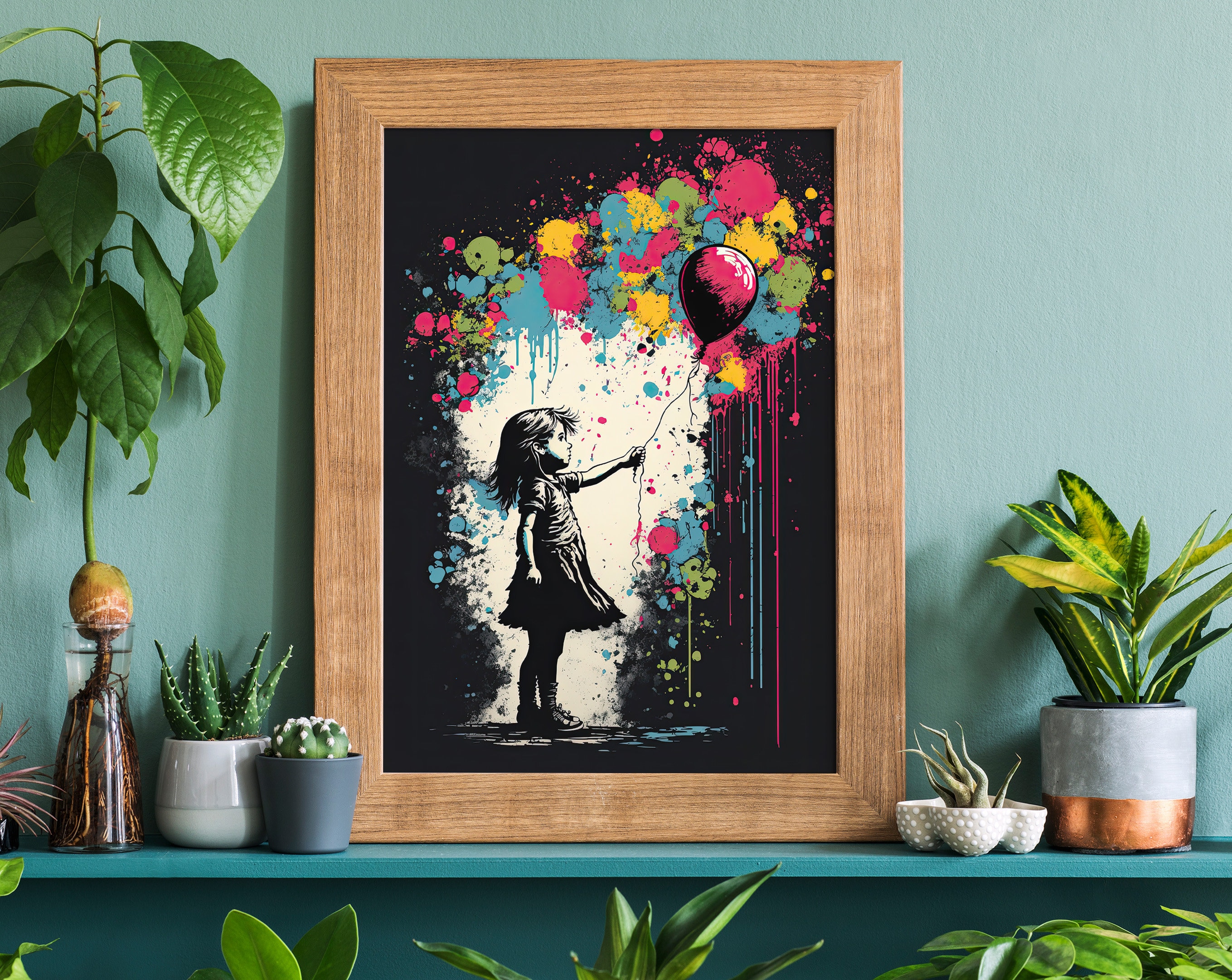 Banksy Style Girl With Balloon Art Print Printable Digital - Etsy