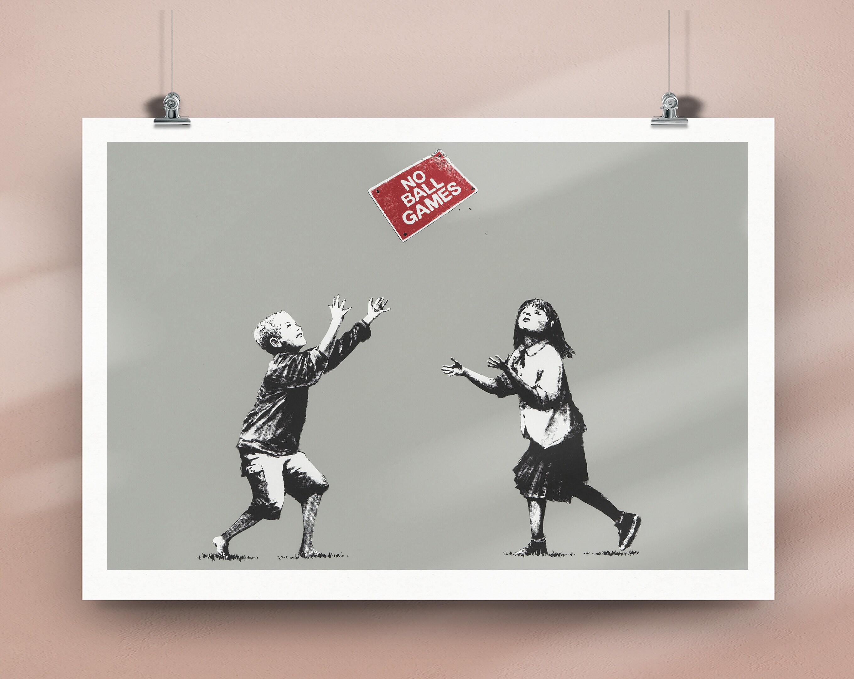 Banksy No Ball Games Art Print. Printable Digital File Instant Download ...