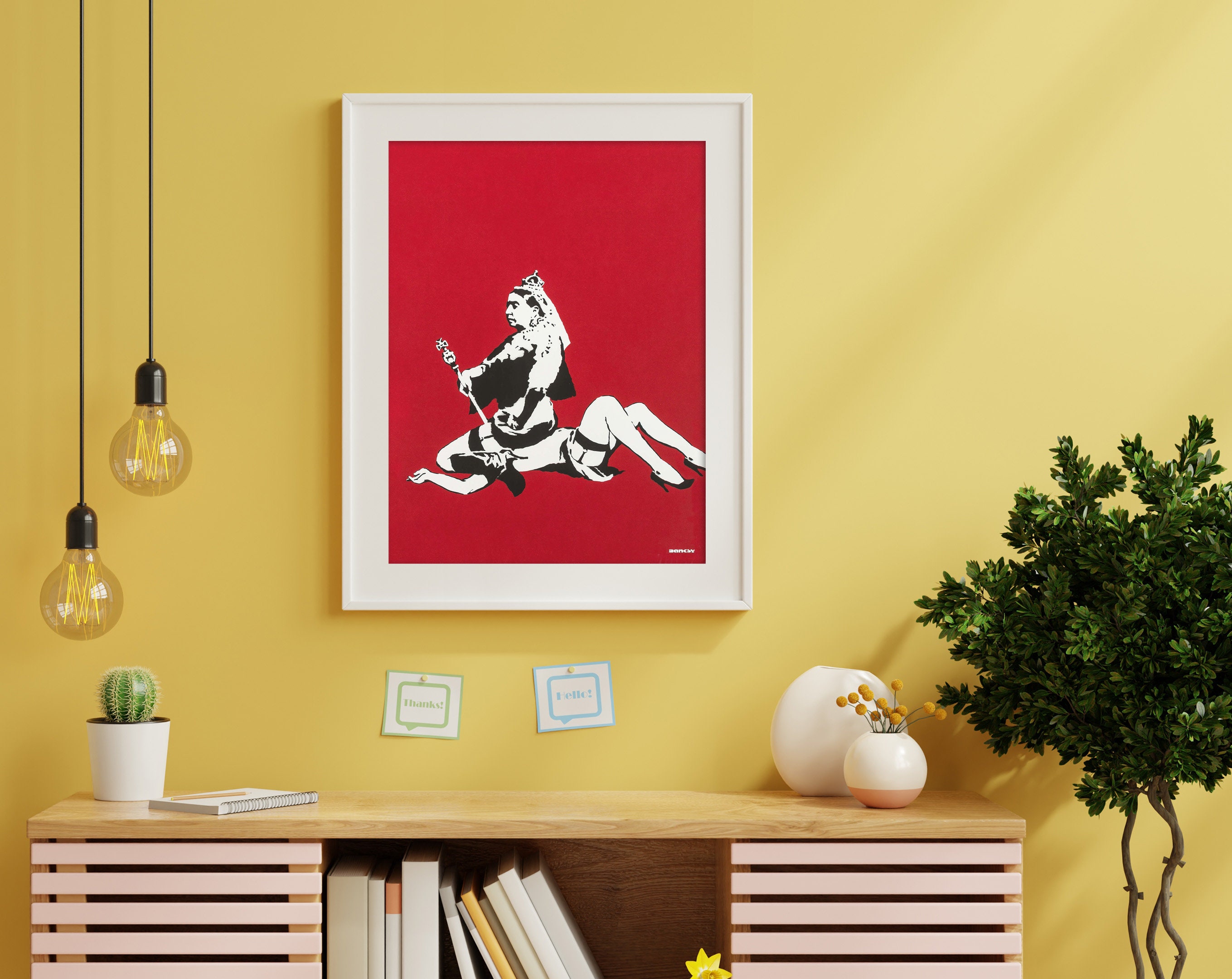 Banksy Queen Victoria Red Art Print, Printable Digital File, Instant ...