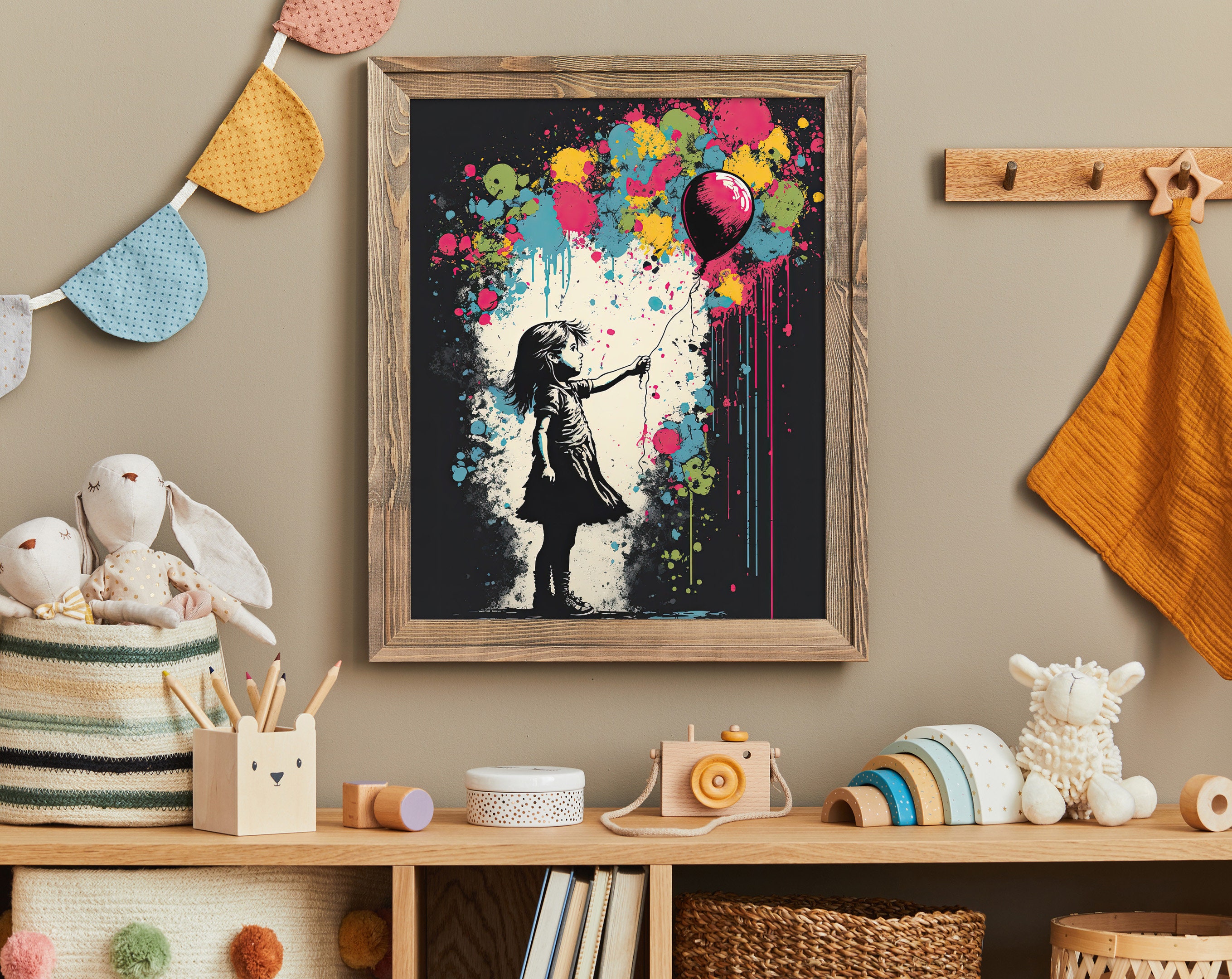 Banksy Style Girl With Balloon Art Print Printable Digital - Etsy