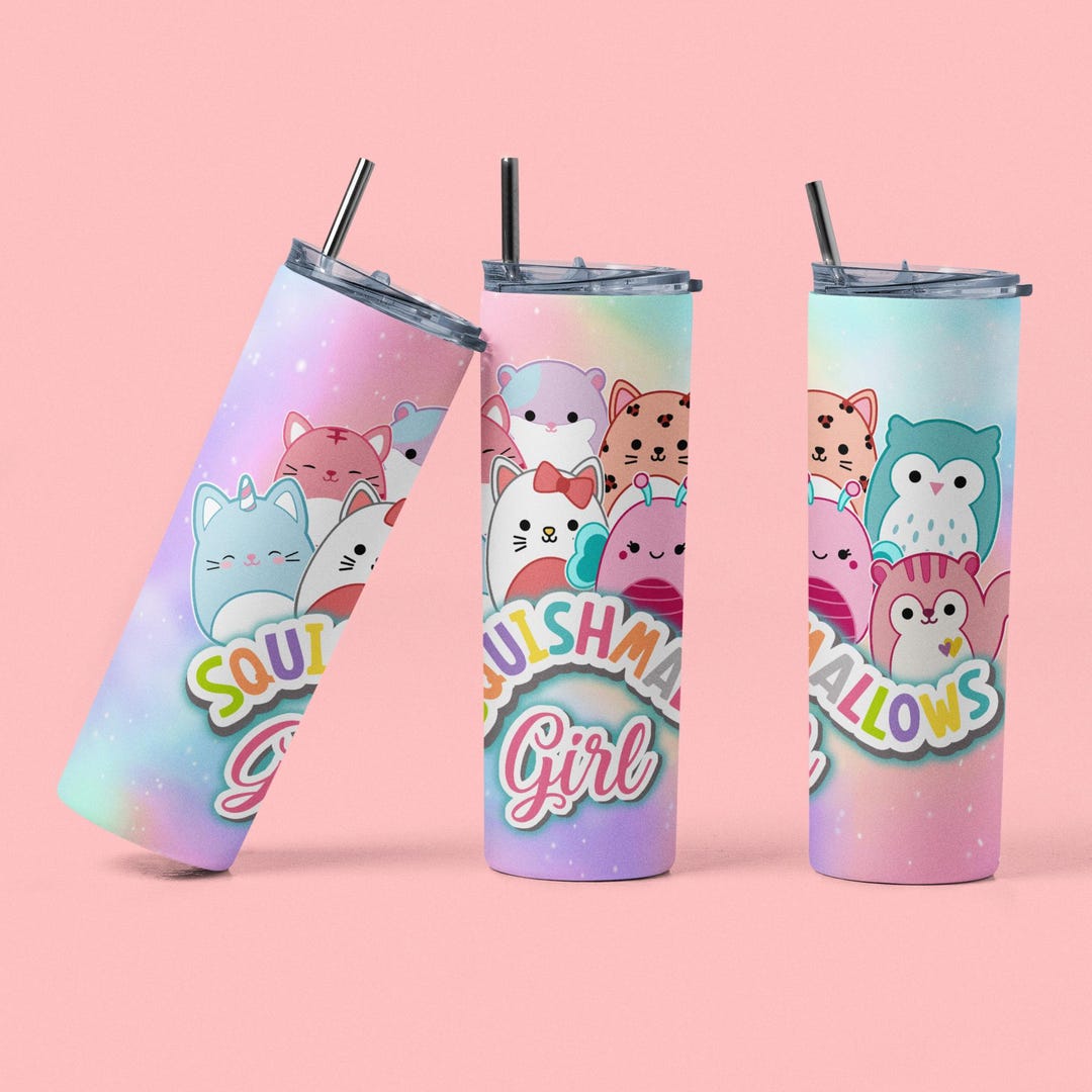 Squishmallow Inspired 20 Oz Skinny Tumbler, Squishmallow Girl Water Cup ...