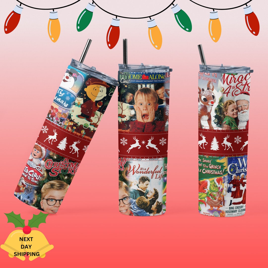 Christmas Movie Tumbler, Home Alone, Santa Claus is Coming to Town ...