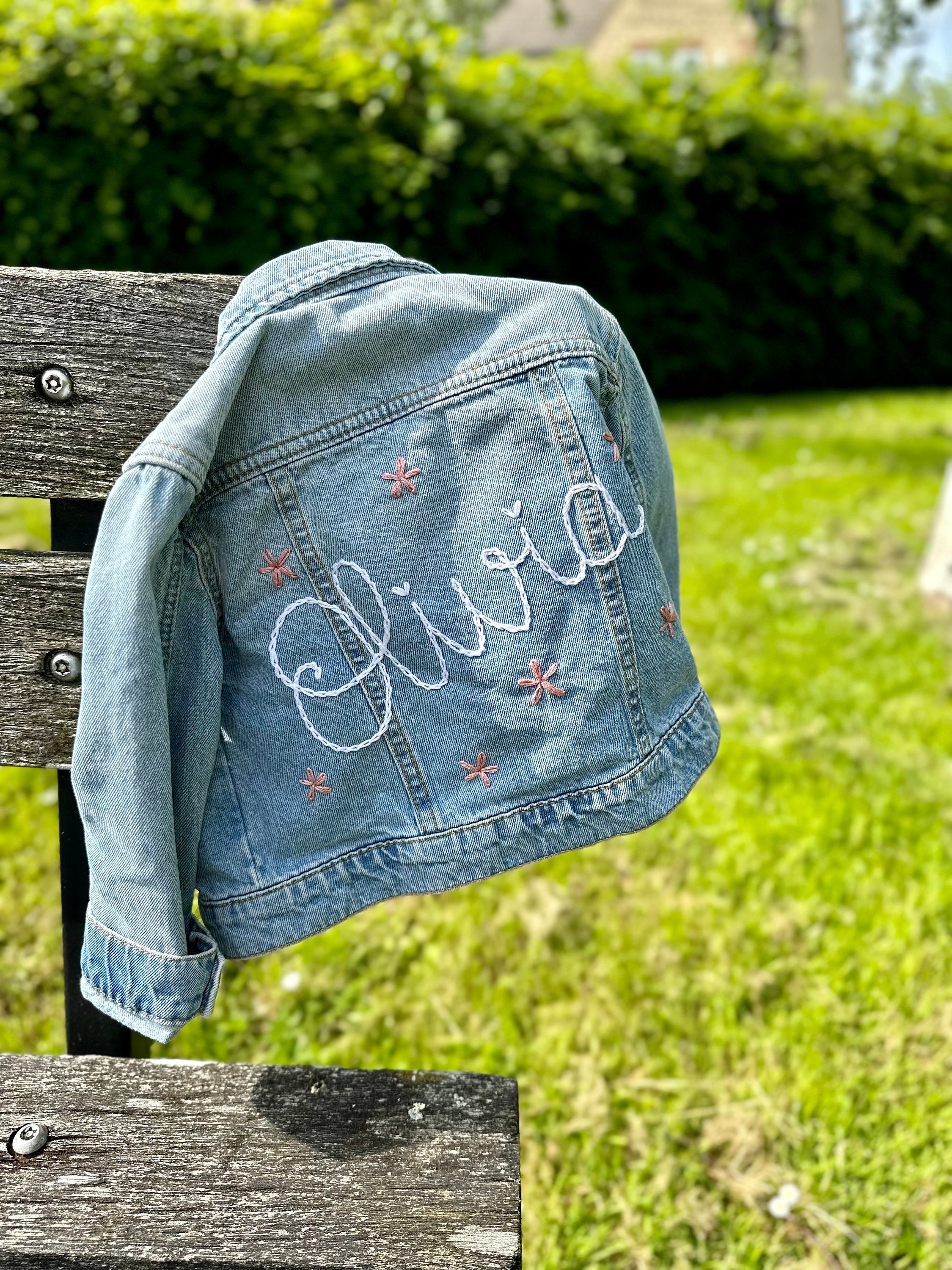 Name Embroidered Personalised Baby Children Denim Jacket - Etsy UK