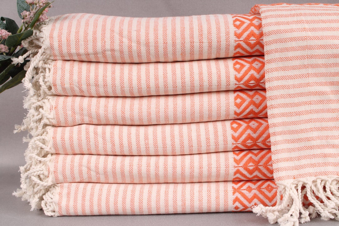 Custom Turkish Towel, Turkish Towels Beach, Orange Towel, Diamond Towel ...