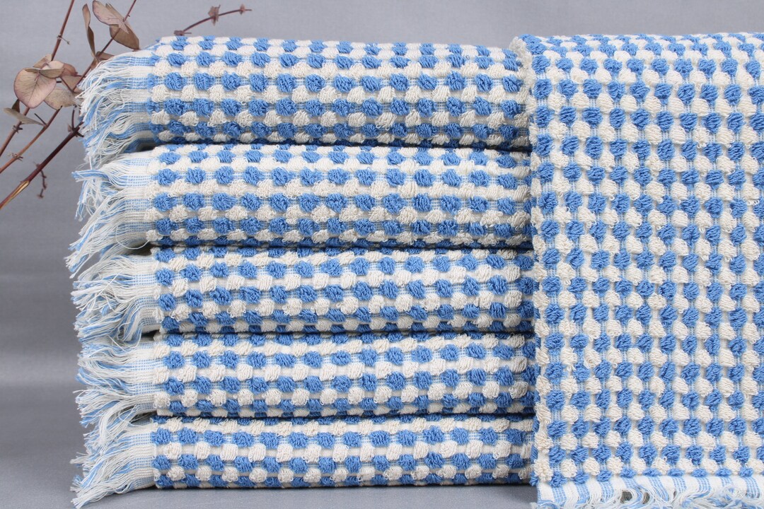 Small Towel, Turkish Tea Towels, Blue Towel, Pom Pom Dishcloth, 20x40 ...