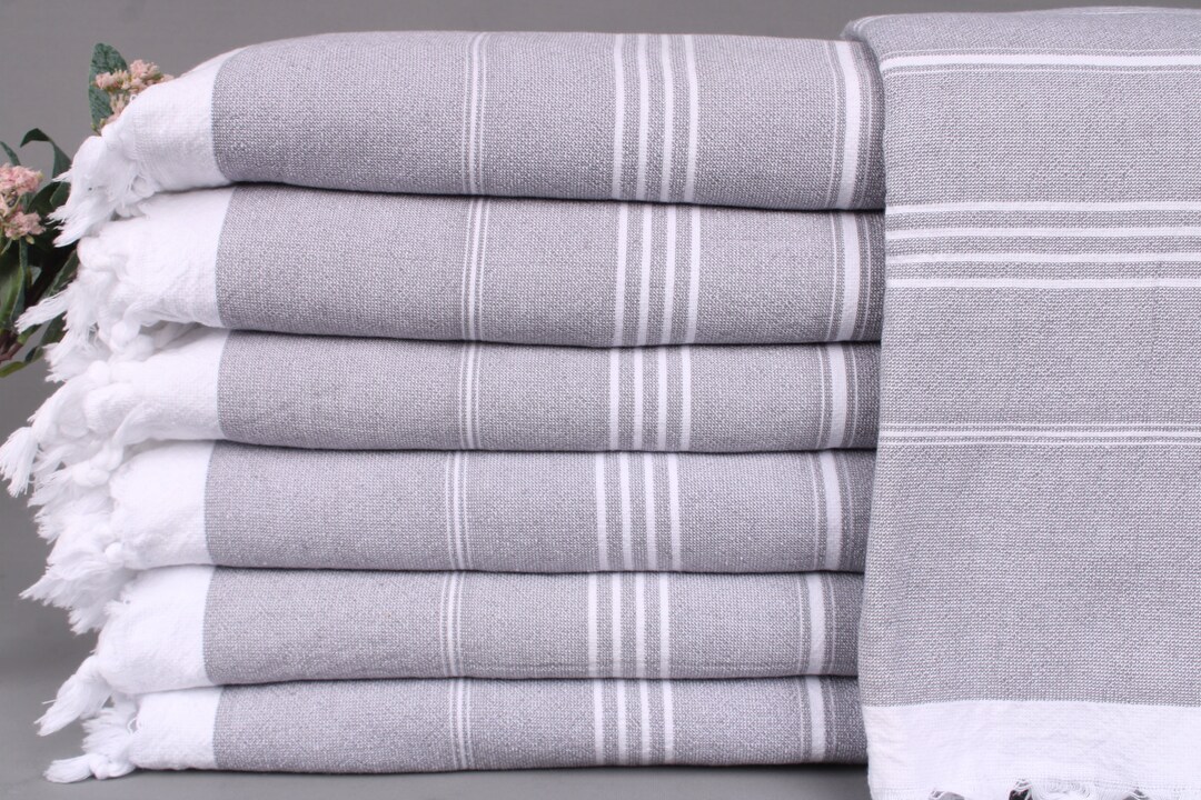 Custom Turkish Towel, Personalized Gift for Him, Dark Gray Towel ...