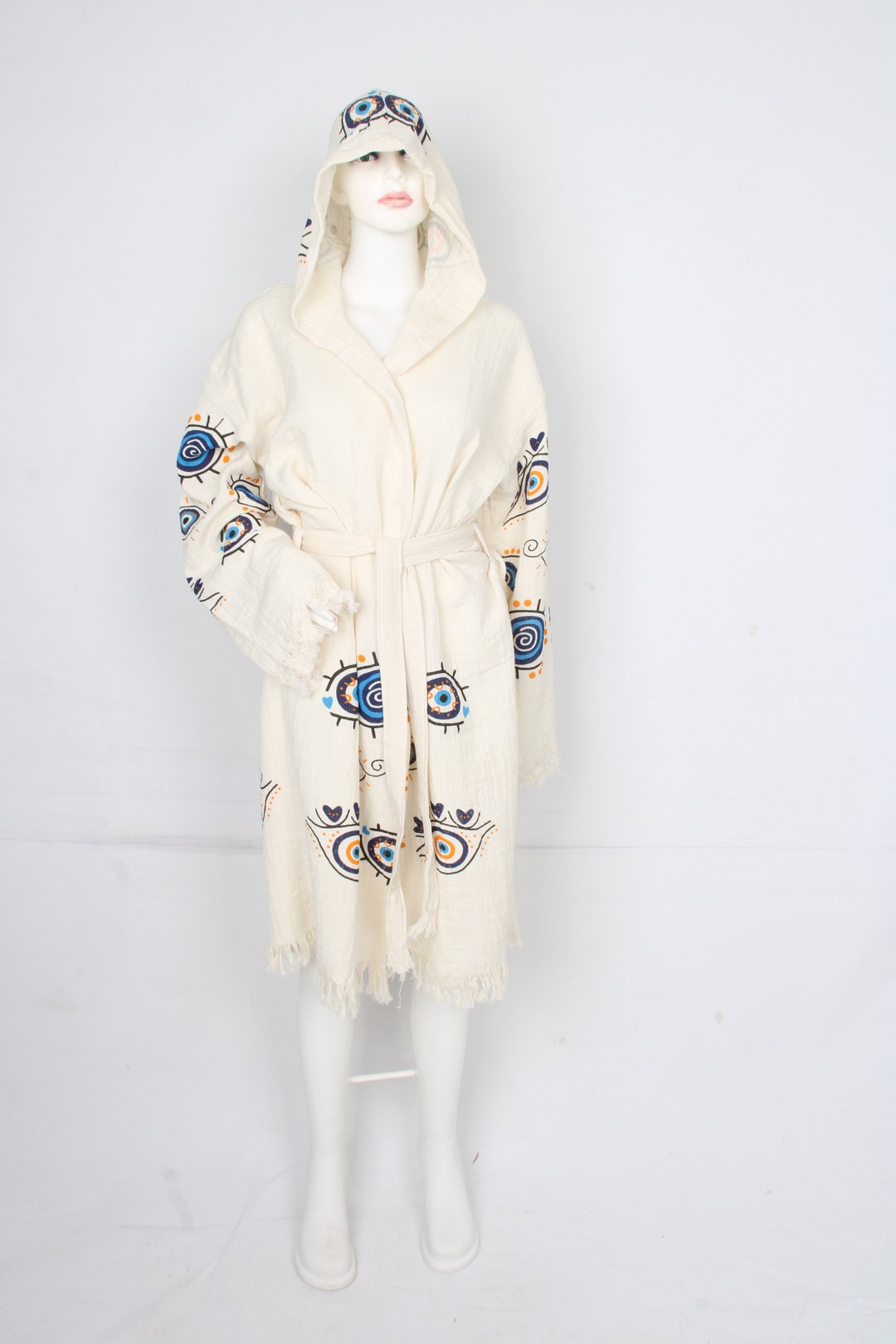 Unisex Bathrobe, Muslin Robes for Wedding Gifts, Organic Housecoat ...