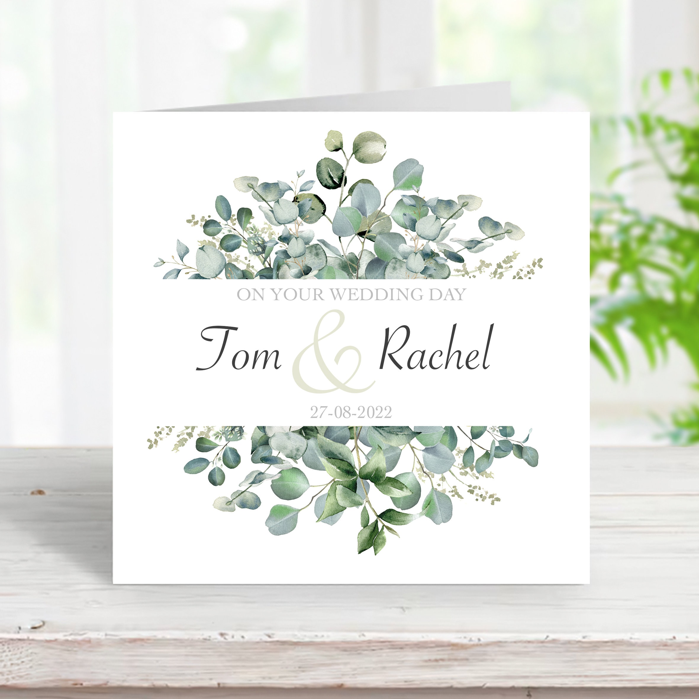 Personalised Wedding Card * ADD NAMES / DATE * Wedding Day Just Married ...