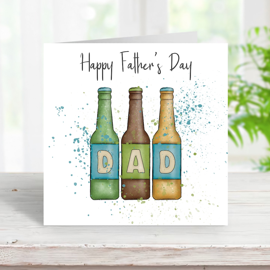 Father's Day Card - for DAD - Beer Drinker - Lager Bottles - From Son ...