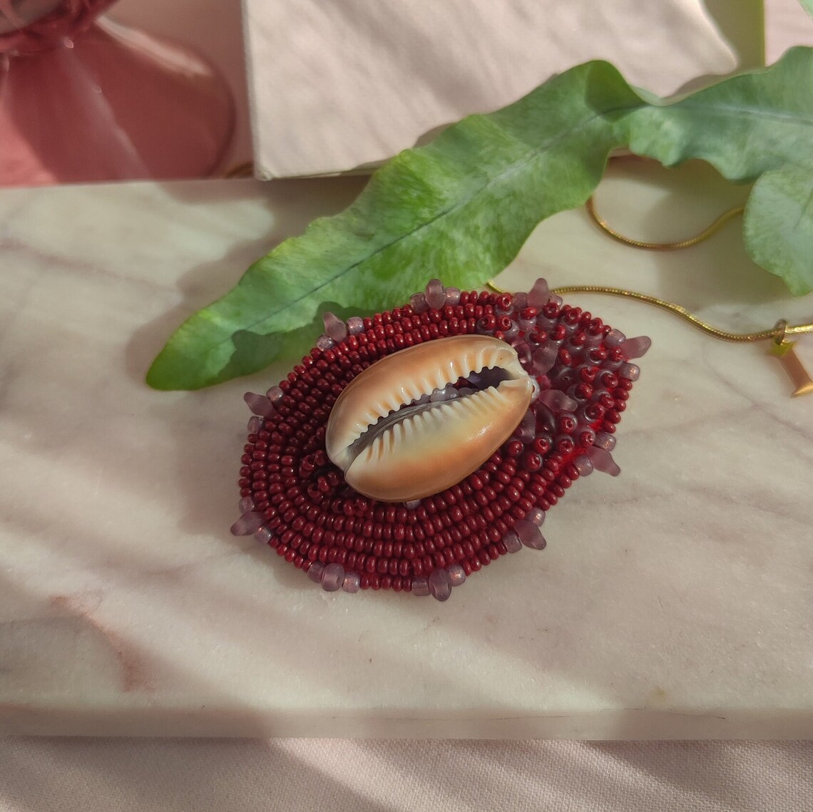 Vulva Brooch, Femininist Statement Jewelry With Cowrie Shell, Handmade ...