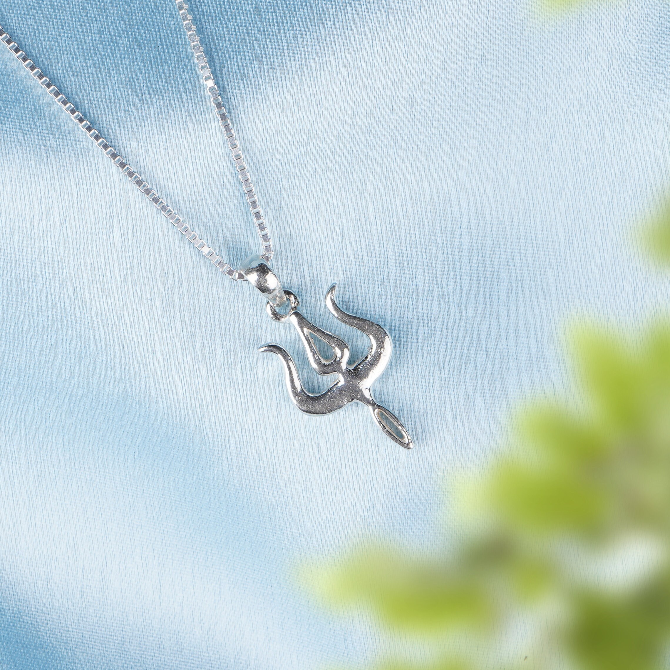 Silver Shiva Trident Pendant for Women & Men With Silver Chain Trident ...