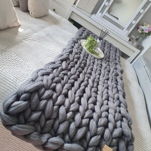 Chunky Knit Bed Runner - Etsy UK