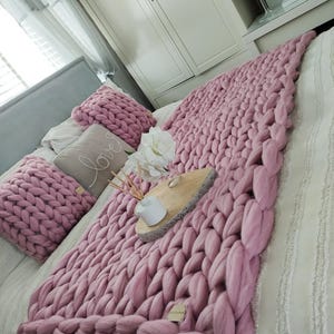 Chunky Knit Bed Runner - Etsy UK
