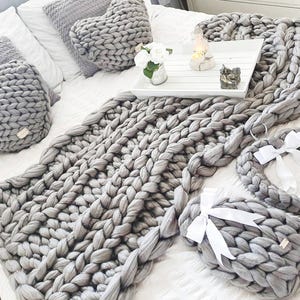 Chunky Knit Bed Runner - Etsy UK